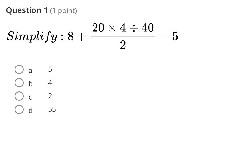 Solved Question 1 (1 ﻿point) ﻿Simplify | Chegg.com