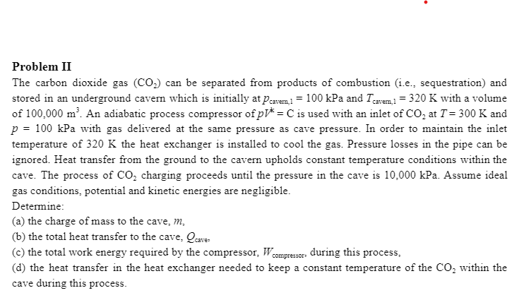 Solved Problem Ii Problem Iithe Carbon Dioxide Gas Co2