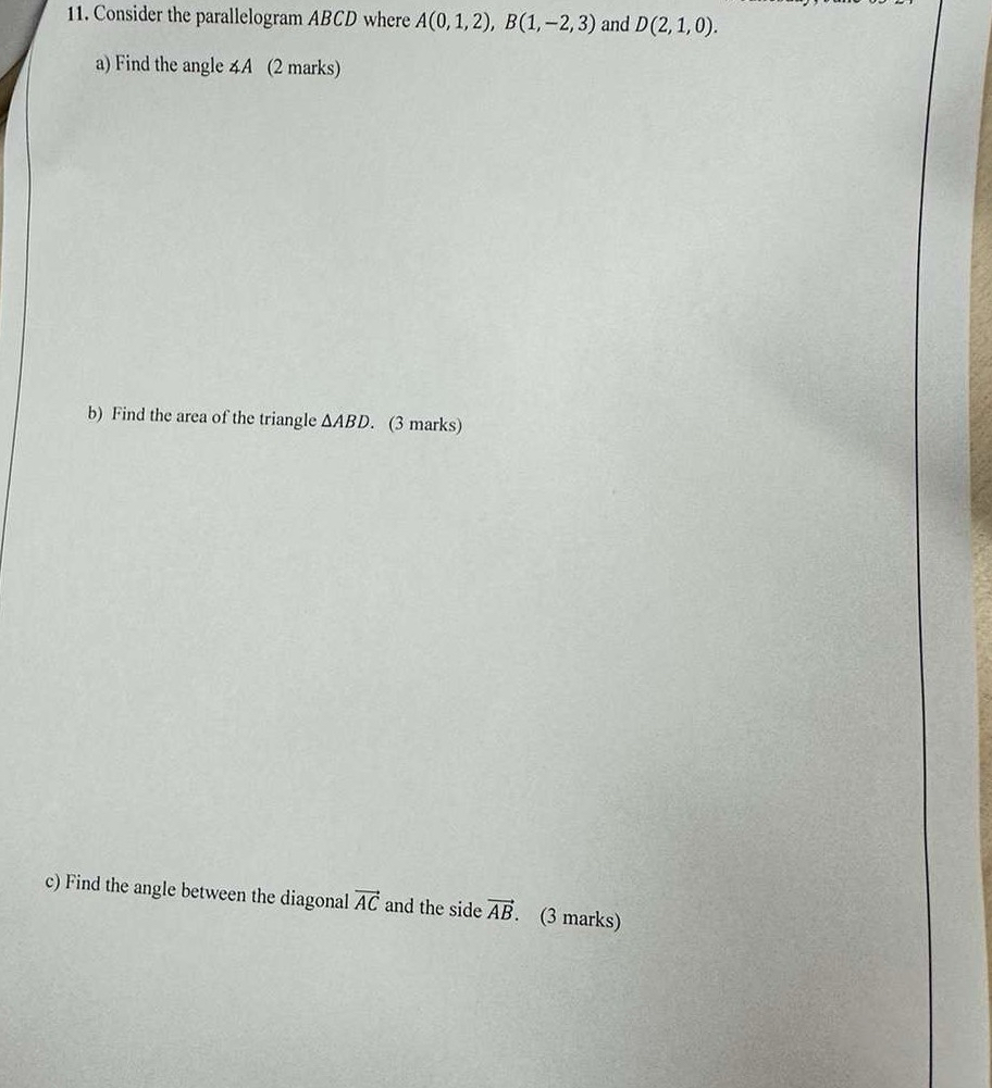 Solved Consider the parallelogram ABCD where | Chegg.com