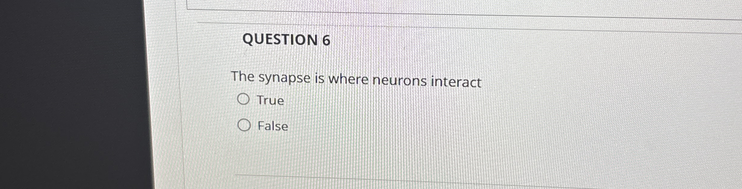 Solved QUESTION 6The synapse is where neurons interact | Chegg.com