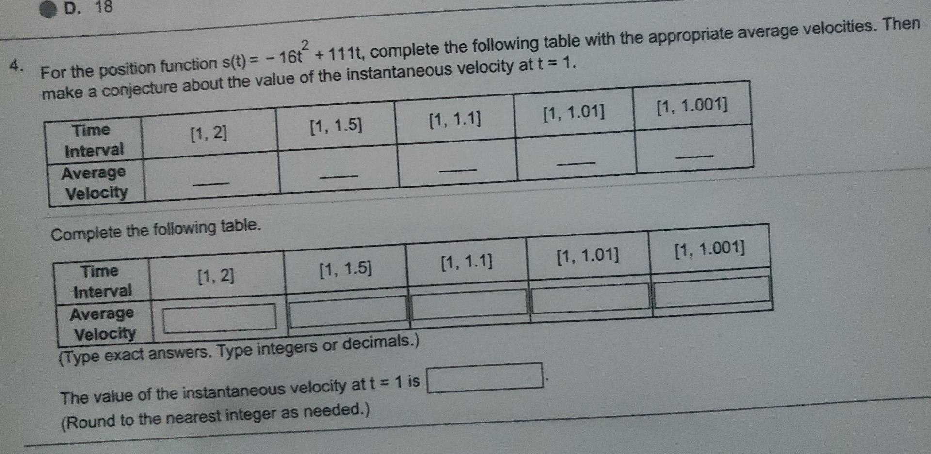 Solved For the positive function s(t)= -16t^2 + 111t, | Chegg.com