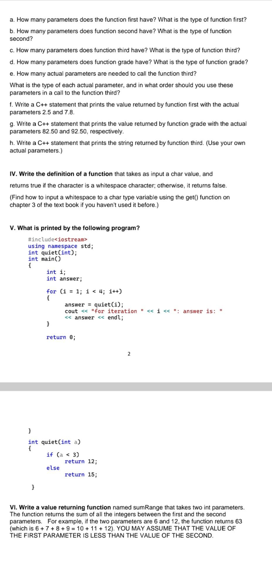 Solved I. Mark the following statements as true or false: 1. | Chegg.com
