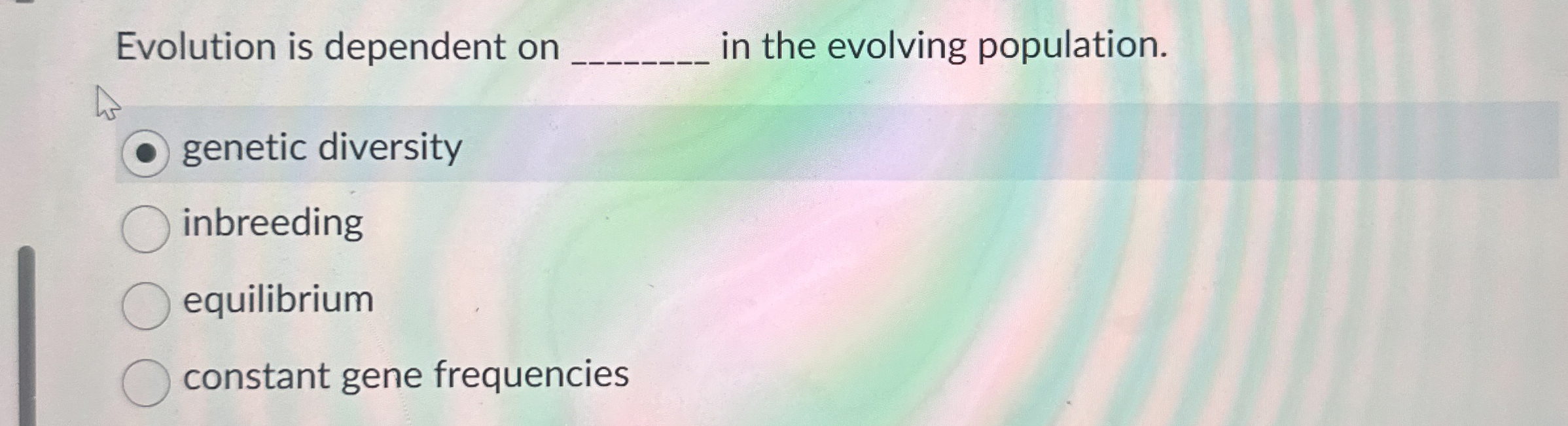 Solved Evolution is dependent on q, ﻿in the evolving | Chegg.com