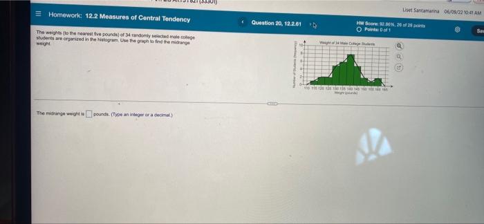 Solved Homework: 12.2 Measures of Central Tendency The | Chegg.com