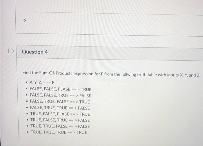 Solved Find the Sum-Of-Products expression for F from the | Chegg.com