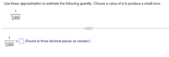 Solved Use linear approximation to estimate the following | Chegg.com