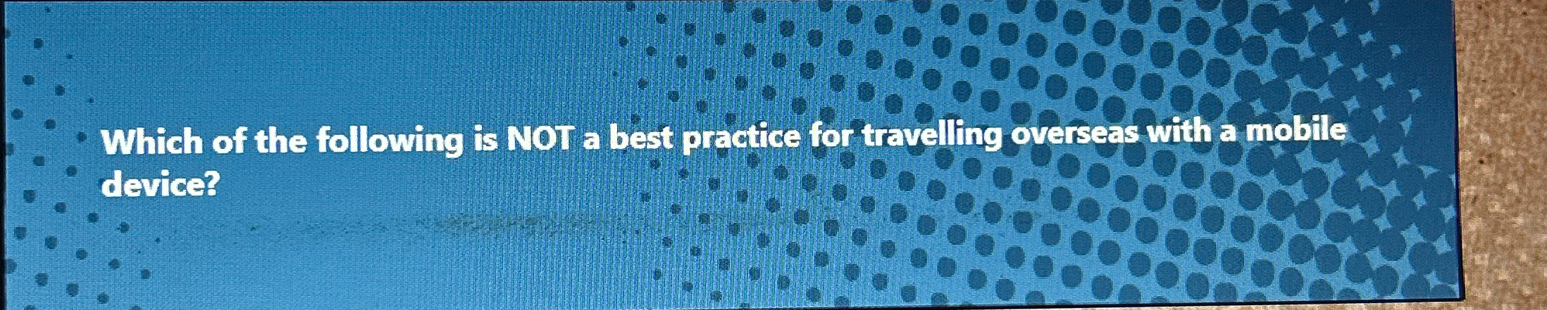 Solved Which of the following is NOT a best practice for | Chegg.com