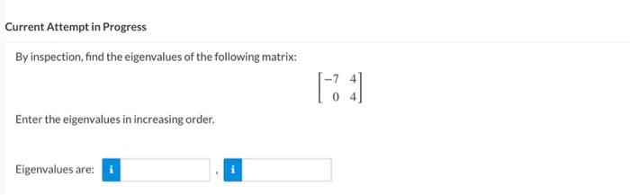 Solved By inspection, find the eigenvalues of the following | Chegg.com