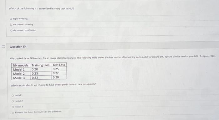 Solved Which of the following is a supervised learning tank | Chegg.com