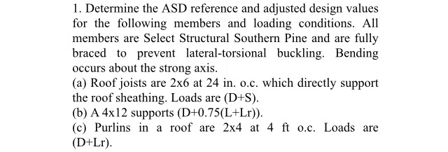 1. Determine the ASD reference and adjusted design | Chegg.com