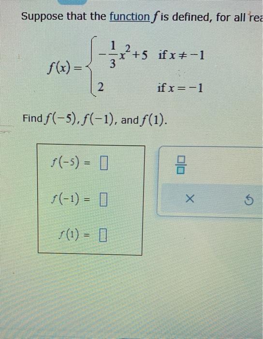 Solved Suppose that the function f is defined, for all re | Chegg.com