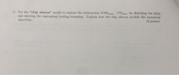 Solved 11. Use the "chip abacus" model to explain the | Chegg.com