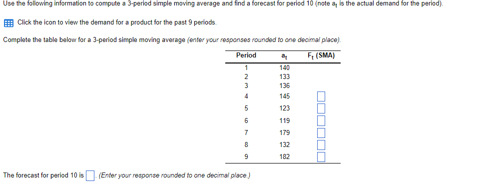 Solved Use the following information to compute a 3-period | Chegg.com