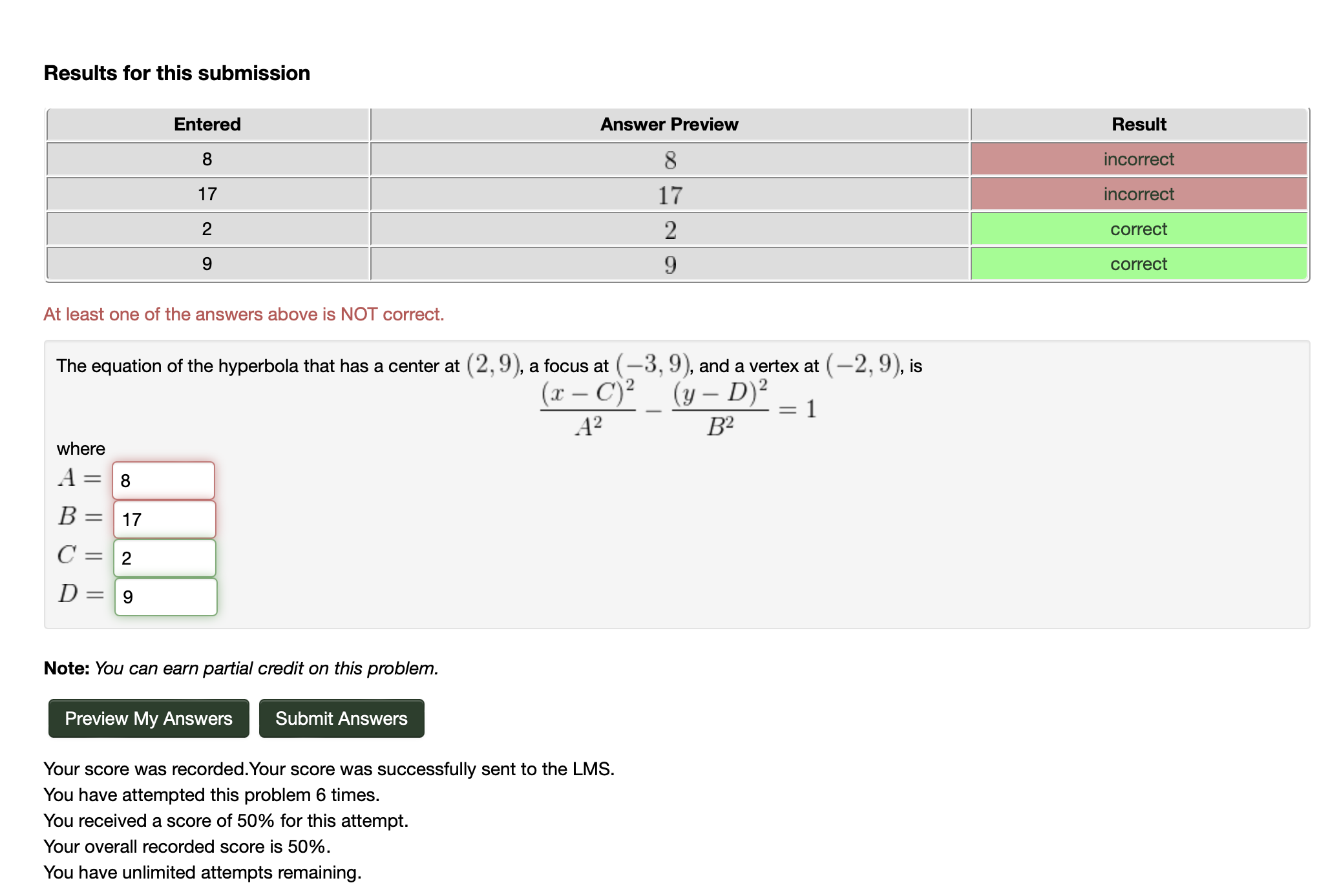Solved Results for this submission\table[[Entered,Answer | Chegg.com
