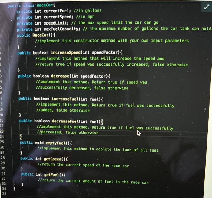 Solved Use the given method signatures and instance | Chegg.com