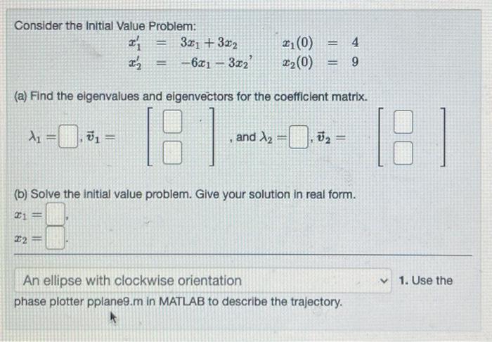Solved Consider the Initial Value Problem: | Chegg.com