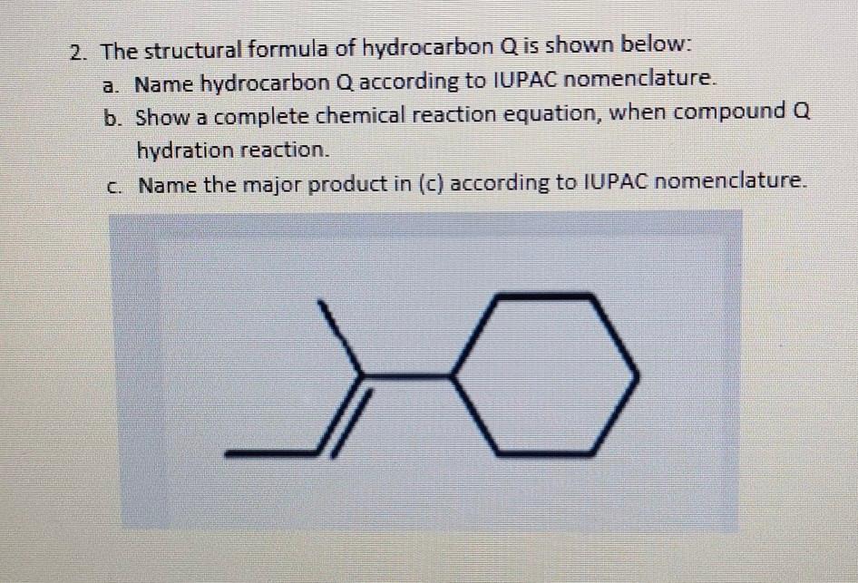 Solved 1. The structural formula of hydrocarbon R is shown | Chegg.com