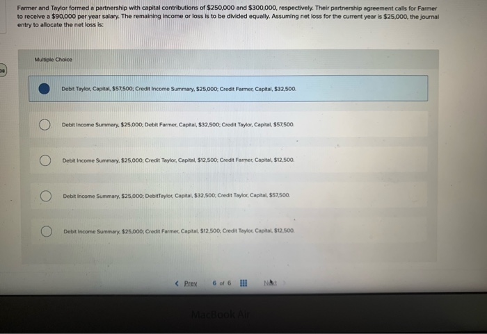 Solved Farmer and Taylor formed a partnership with capital | Chegg.com