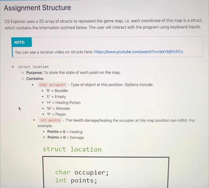 Solved CS Explorer CS Explorer is a 2D map game written in C | Chegg.com