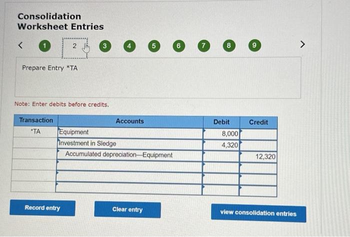 Solved Prepare worksheet entries to consolidate these two | Chegg.com