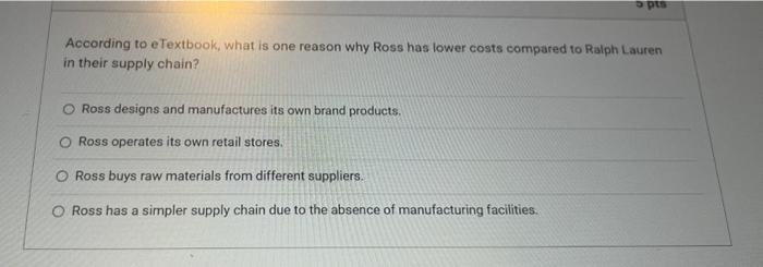 Solved According to eTextbook, what is one reason why Ross | Chegg.com