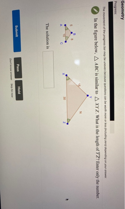 Solved Geometry Progress: The movement of the progress bar | Chegg.com