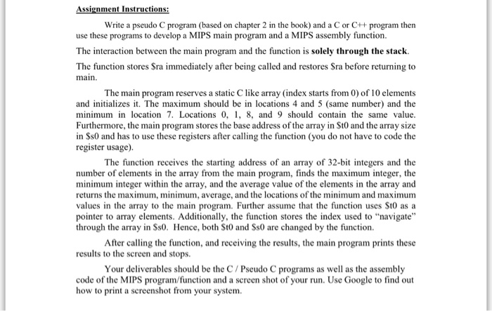 Solved Assignment Instructions Write A Pseudo C Program 5573