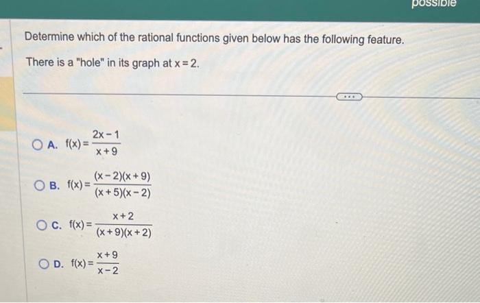 Solved Determine Which Of The Rational Functions Given Below