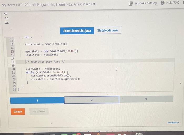 Solved Integer stateCount is read from input as the number | Chegg.com
