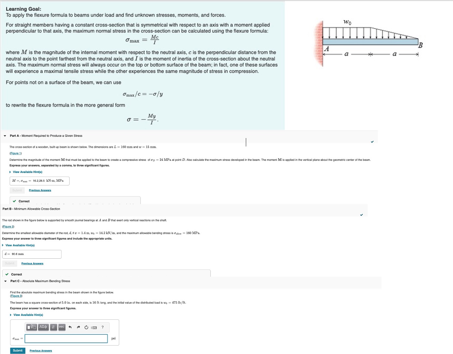 Solved Part A - ﻿Moment Required to Produce a Given | Chegg.com
