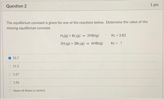 Solved What is the correct law of mass action for the | Chegg.com