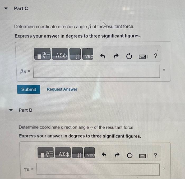 Solved If the coordinate direction angles for F3 with a | Chegg.com