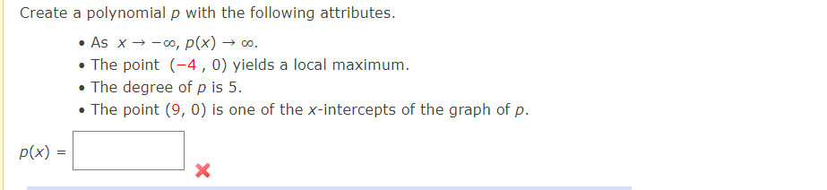 Solved Create a polynomial p ﻿with the following | Chegg.com