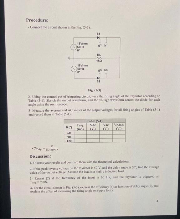 Solved Controlled Rectifiers - Single Phase Full Wave | Chegg.com