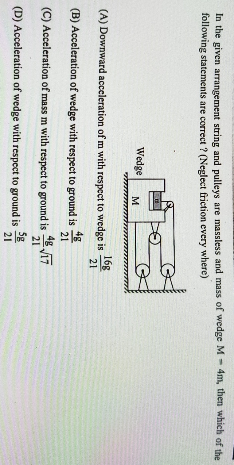 Solved In the given arrangement string and pulleys are | Chegg.com