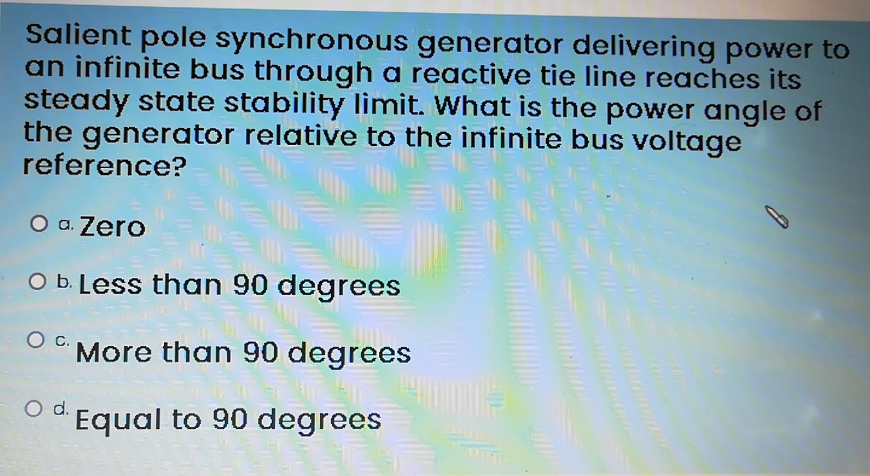Solved Salient Pole Synchronous Generator Delivering Power