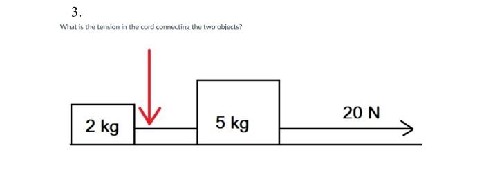 Solved 3. What is the tension in the cord connecting the two | Chegg.com