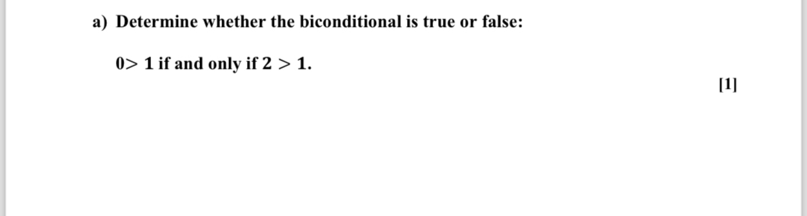 Solved Determine Whether The Biconditional Is True Or