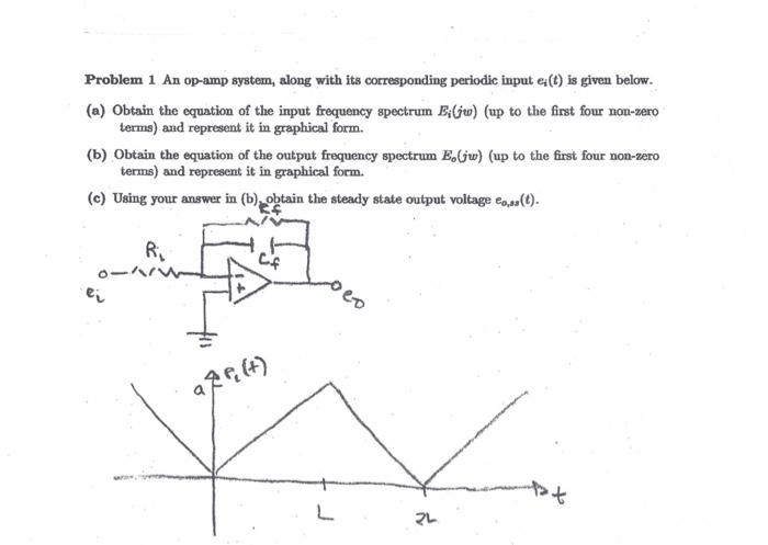 Solved Problem 1 An op-amp system, along with its | Chegg.com