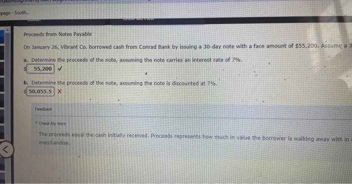 Solved Proceeds from Notes Payable On January 26, Vibrant | Chegg.com