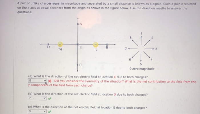 Solved A pair of unlike charges equal in magnitude and | Chegg.com