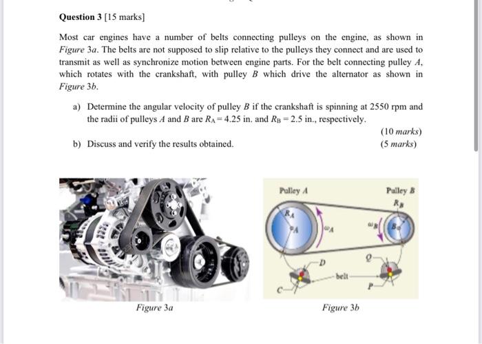 Solved Most car engines have a number of belts connecting | Chegg.com