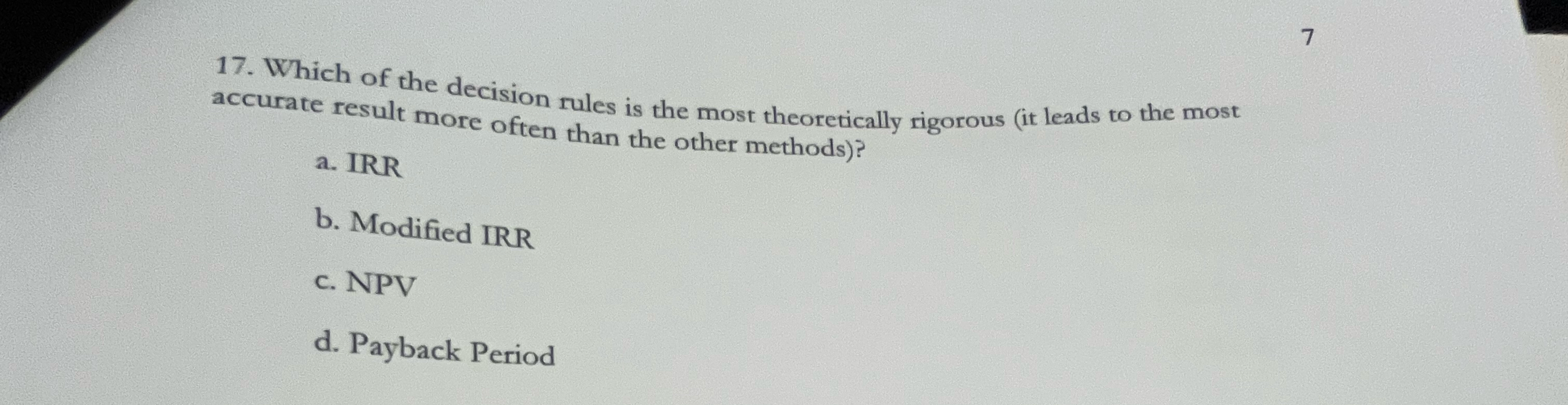 Solved Which of the decision rules is the most theoretically | Chegg.com