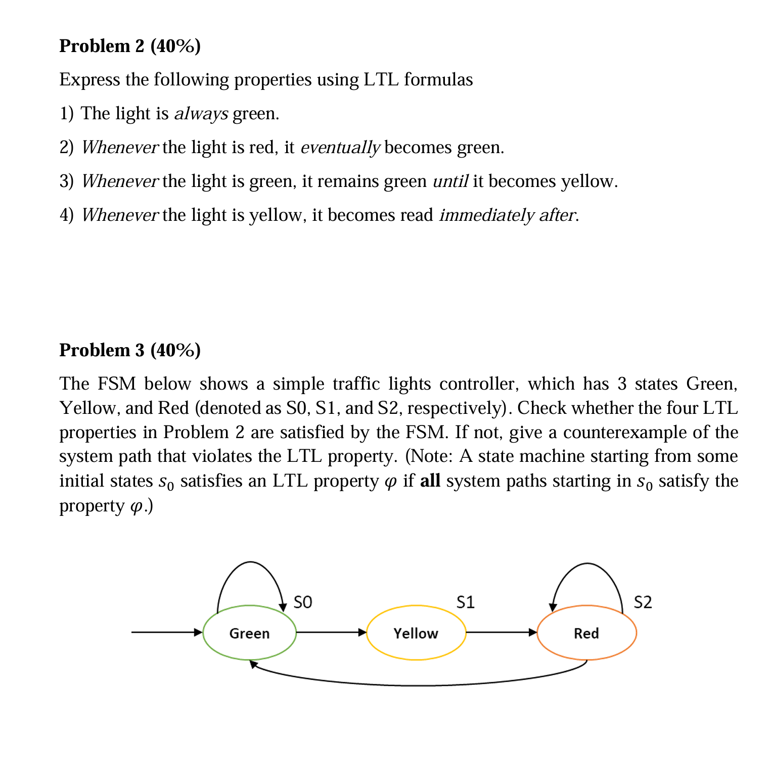 Solved Problem 2 (40\%)Express the following properties | Chegg.com