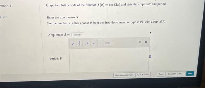 Solved Graph two full periods of the function f(x)=cos(2x) | Chegg.com