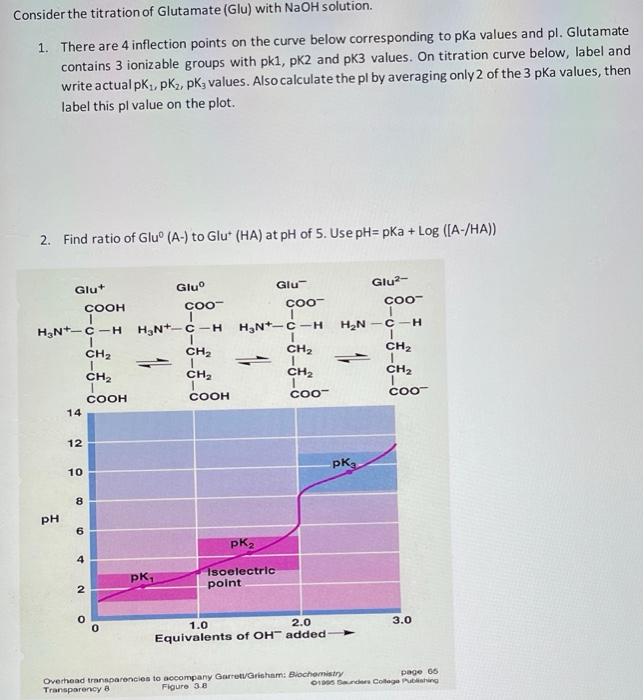 Solved Consider the titration of Glutamate (Glu) with NaOH | Chegg.com