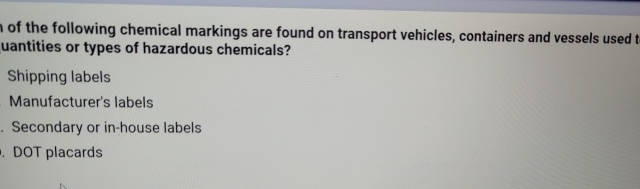 Solved of the following chemical markings are found on | Chegg.com