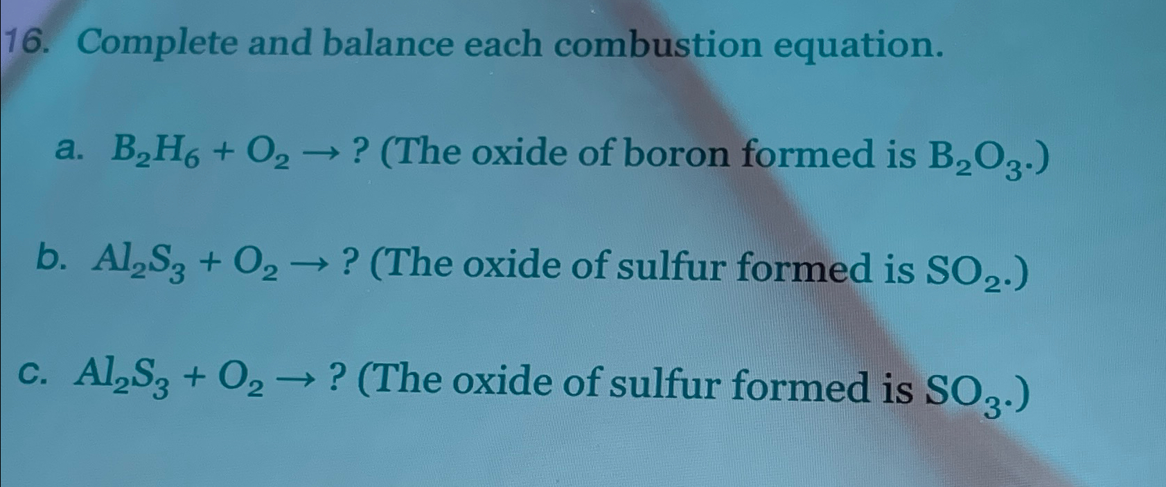 Solved Complete and balance each combustion | Chegg.com
