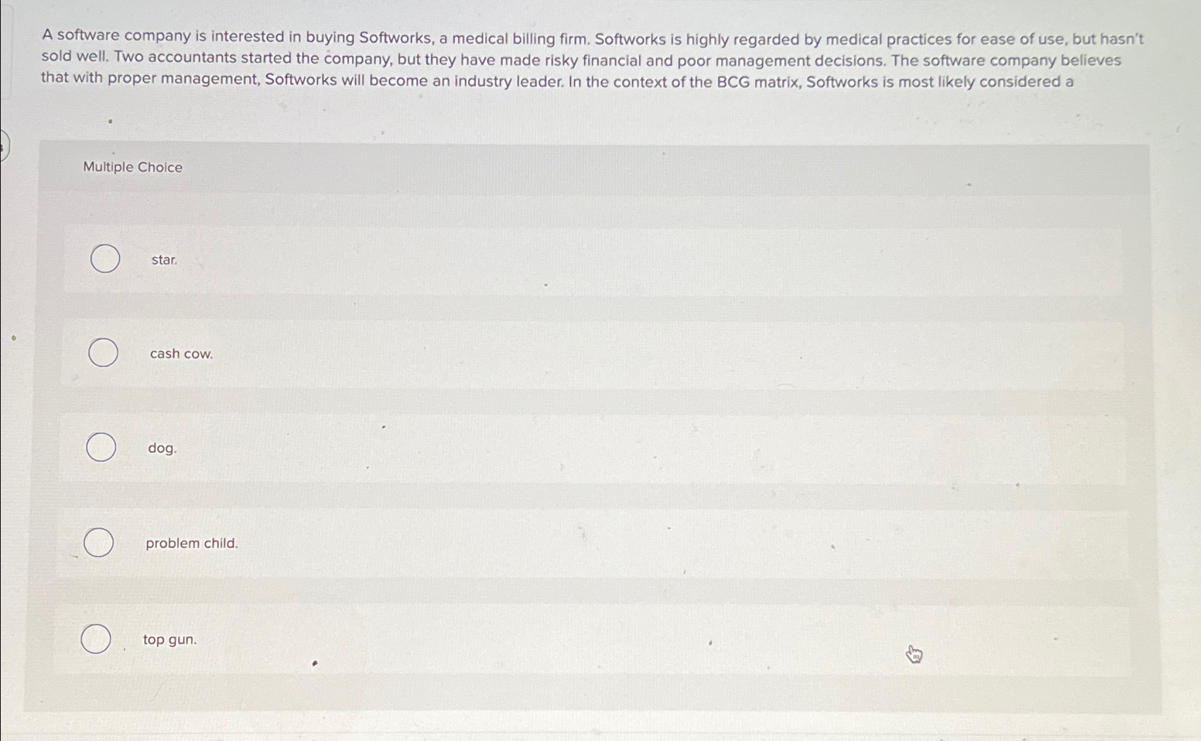 Solved A software company is interested in buying Softworks, | Chegg.com