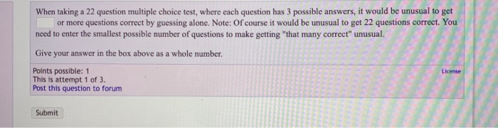 Solved When taking a 22 question multiple choice test, where | Chegg.com